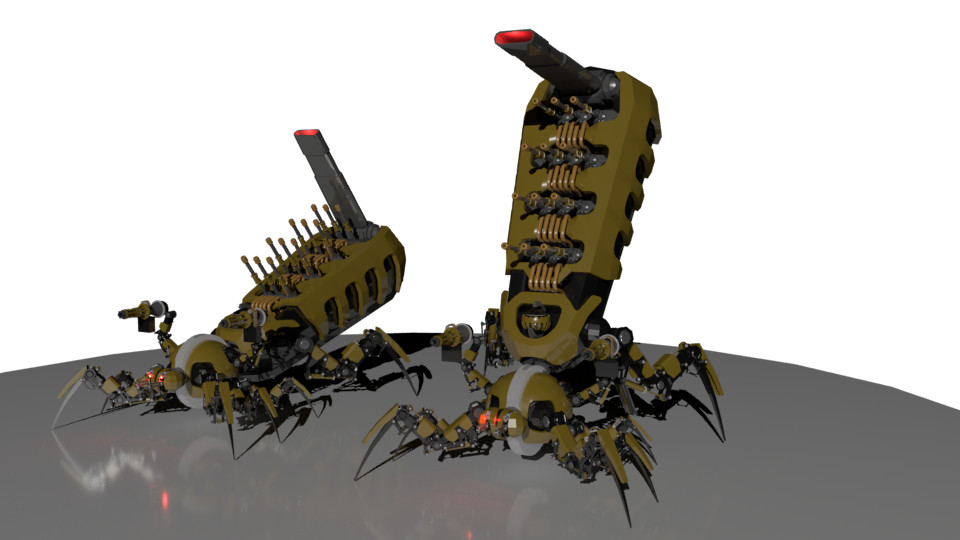 ArtStation - Golden Silk Orb Spider Mech (Finished)