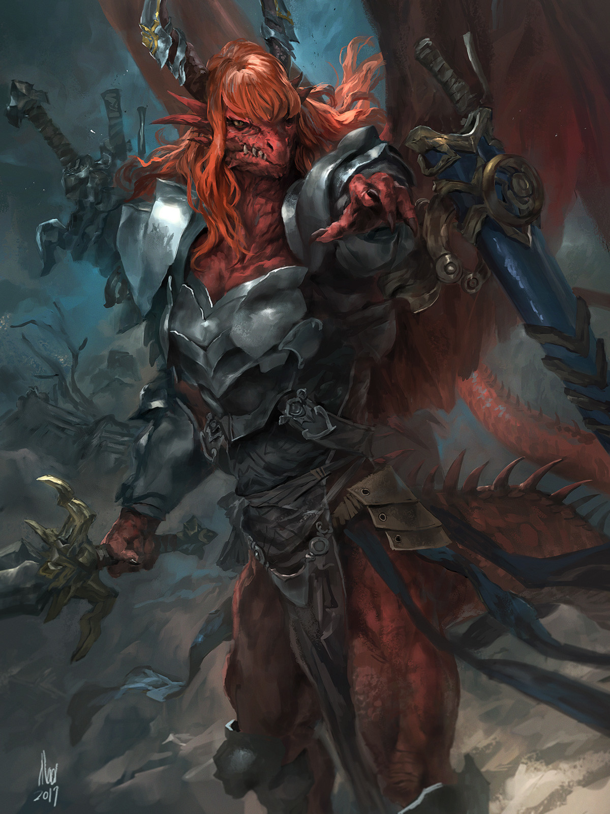 ArtStation - Dracon Female Fighter