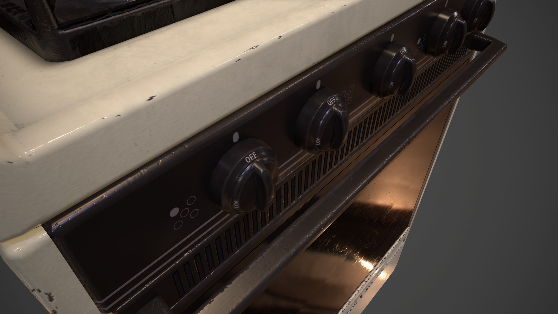 Darryl Dempsey - Vintage 80's gas stove oven, low poly