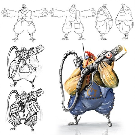 ArtStation - Chicken Soldier character design