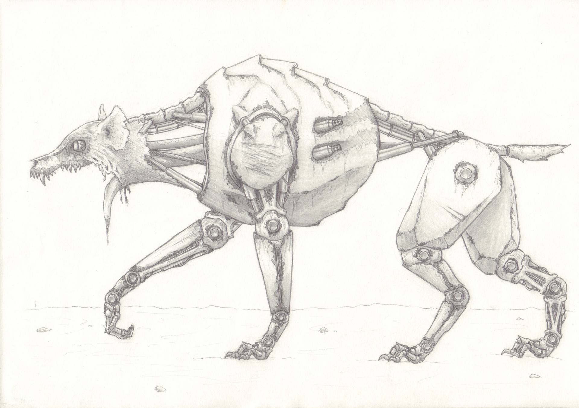 Fahrenheit 451 Mechanical Hound Drawing