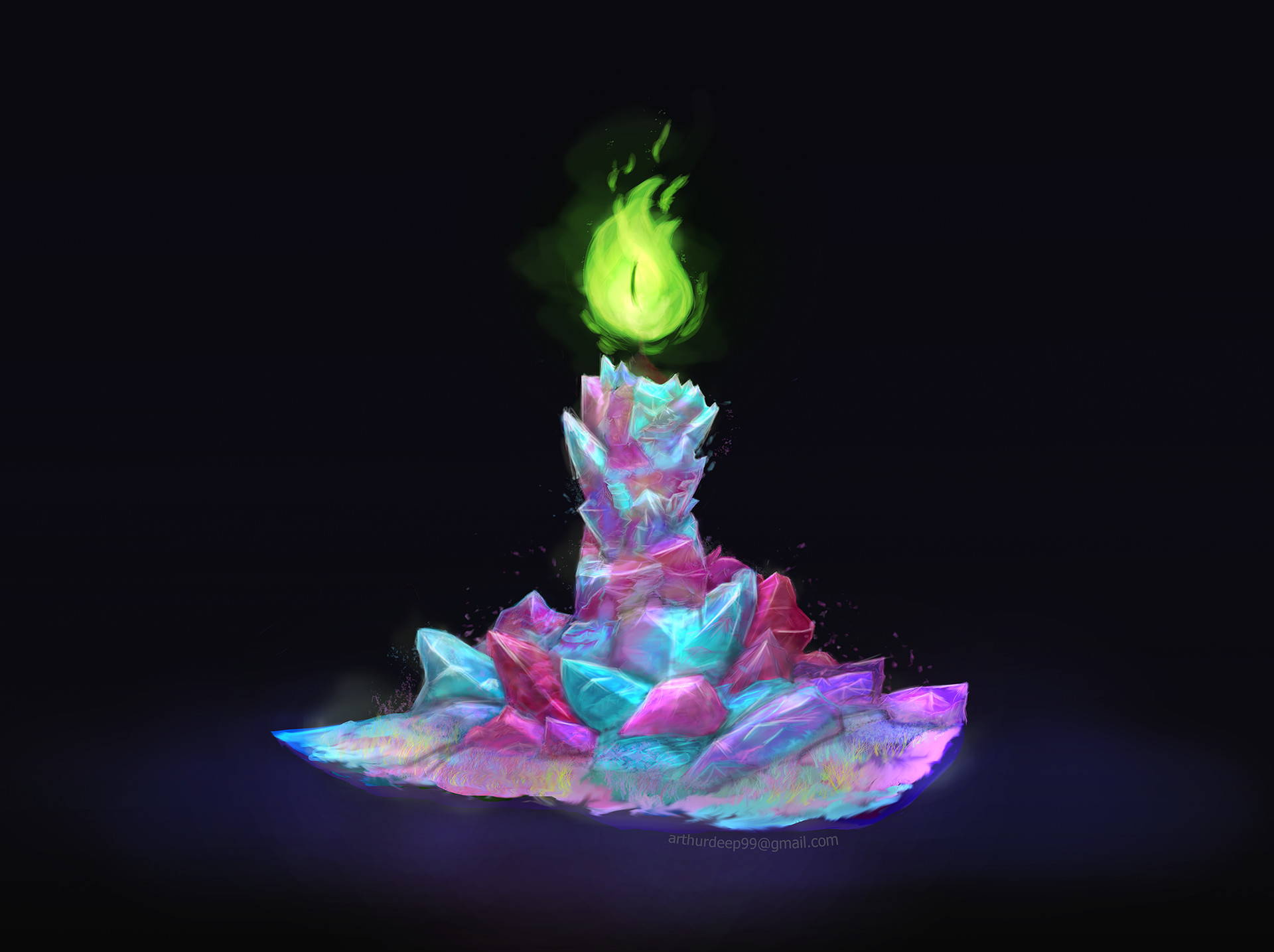 ArtStation - Candle made of crystals