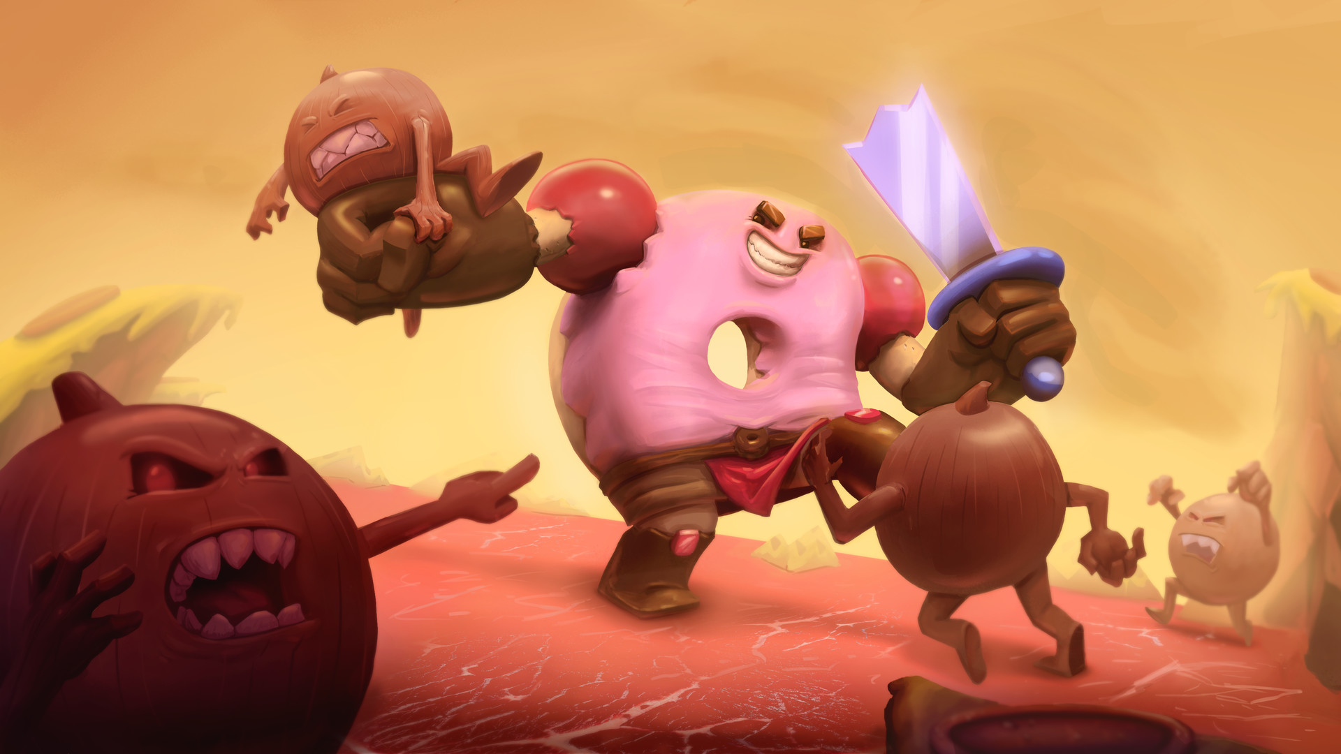 ArtStation - Doughnut Knight vs some henchmen!!