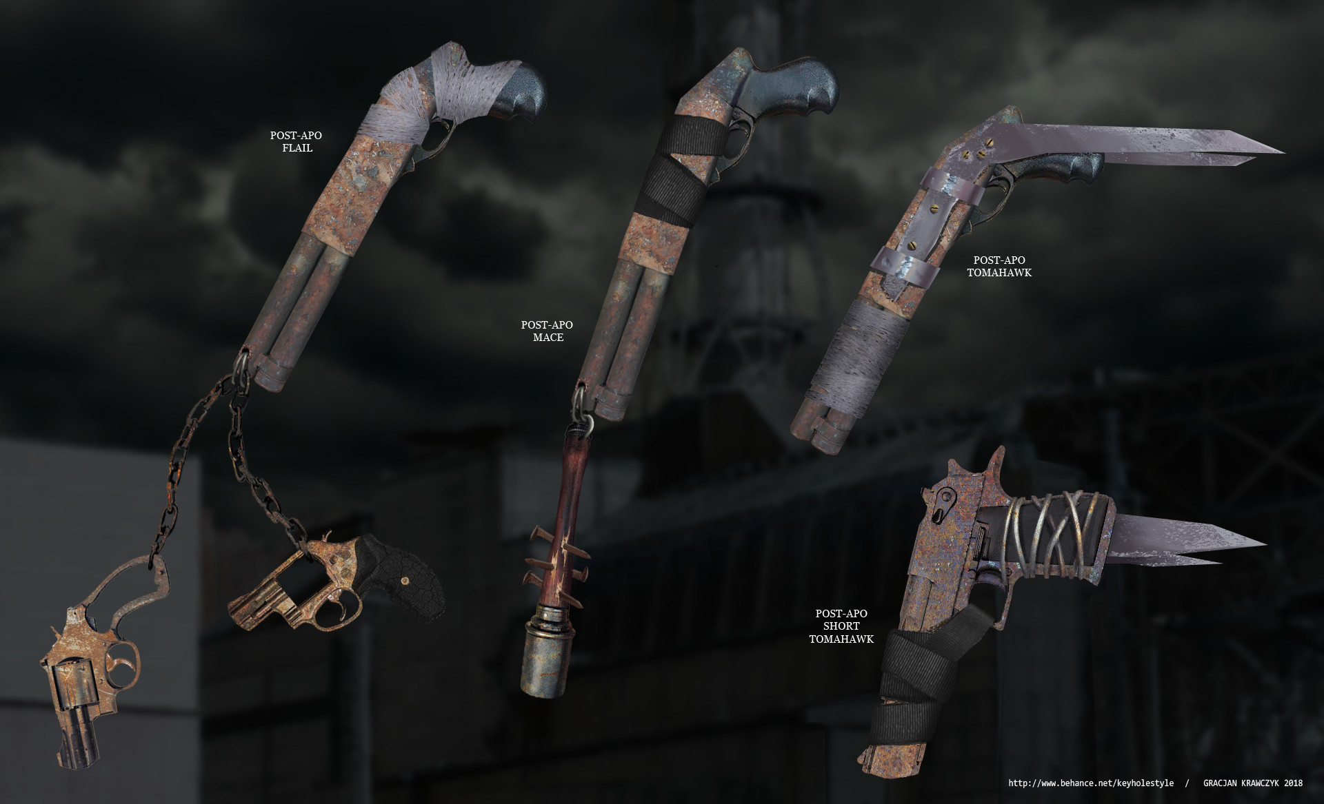 ArtStation - post apocalyptic weapon designs
