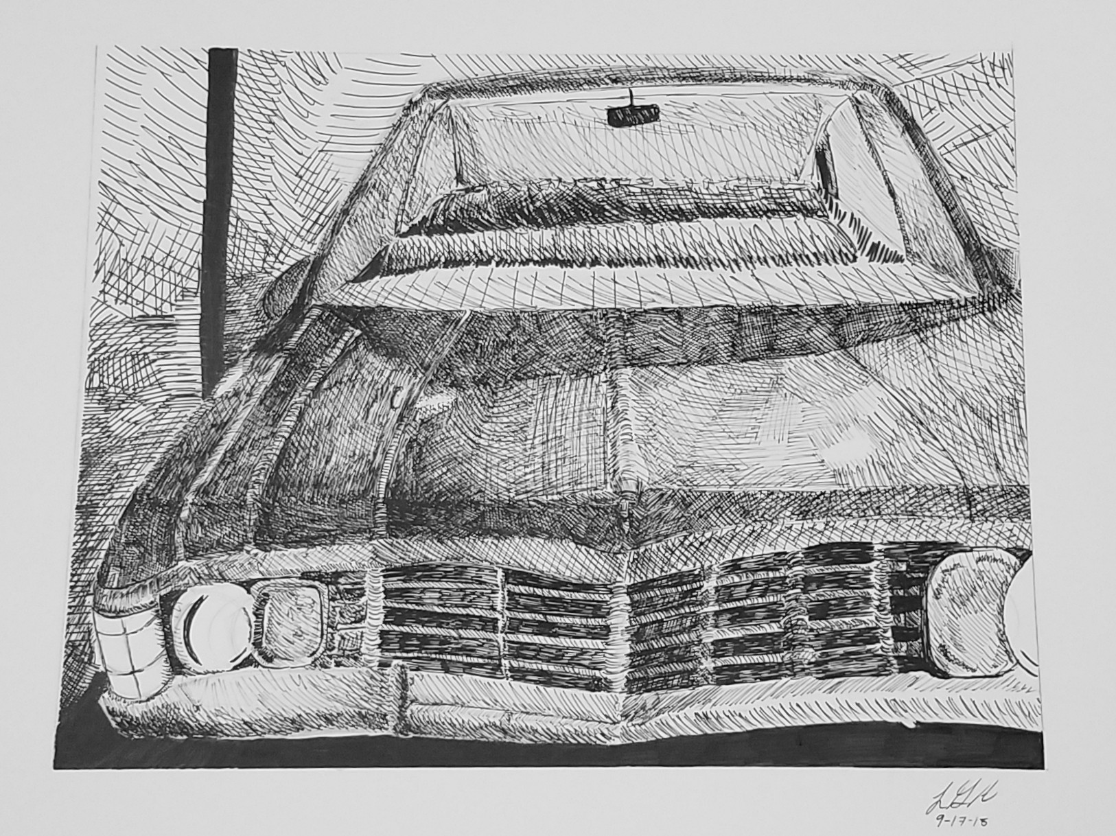 ArtStation - "Baby" Car Detail 8x10 in Pen