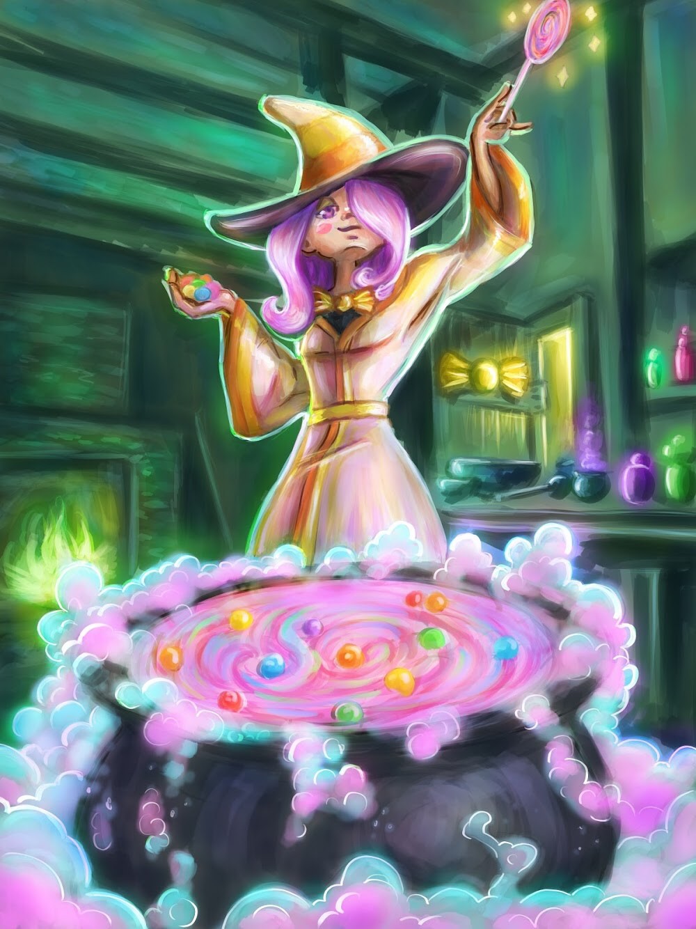 ArtStation - Cotton Candy Corn Witch