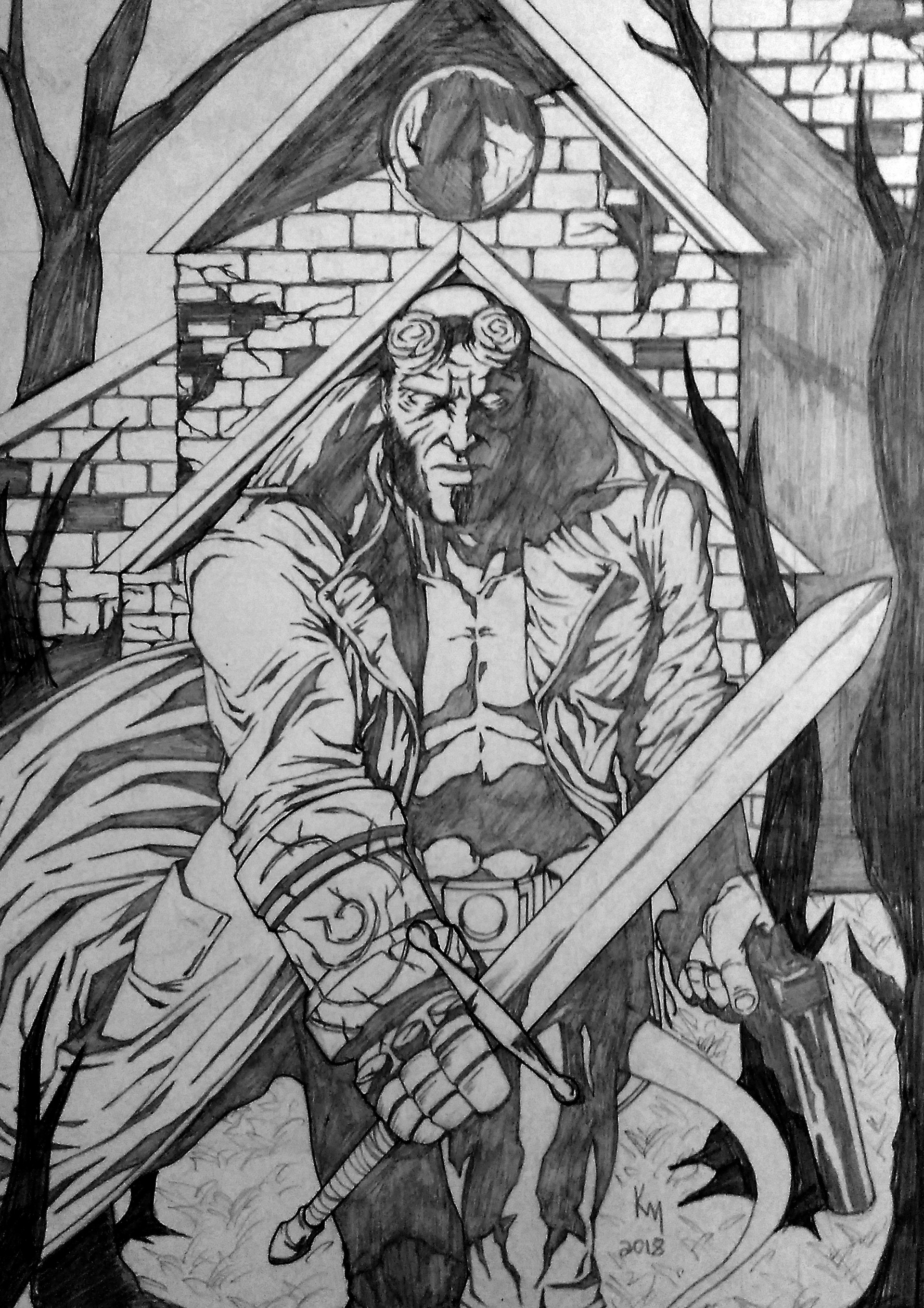 ArtStation - Hellboy Pencils on A4 Vellum Paper