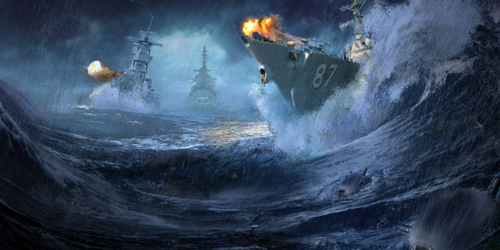 ArtStation - Warships in the storm
