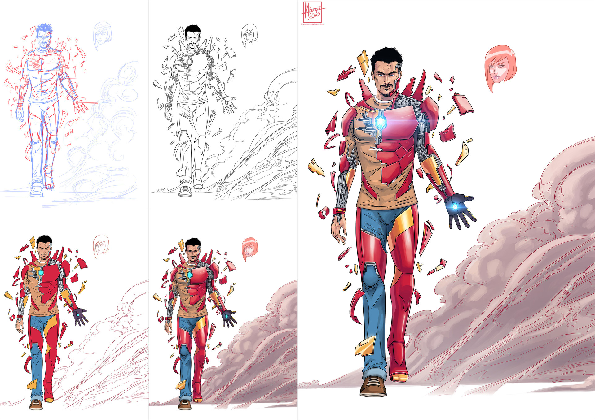 how to draw the invincible iron man