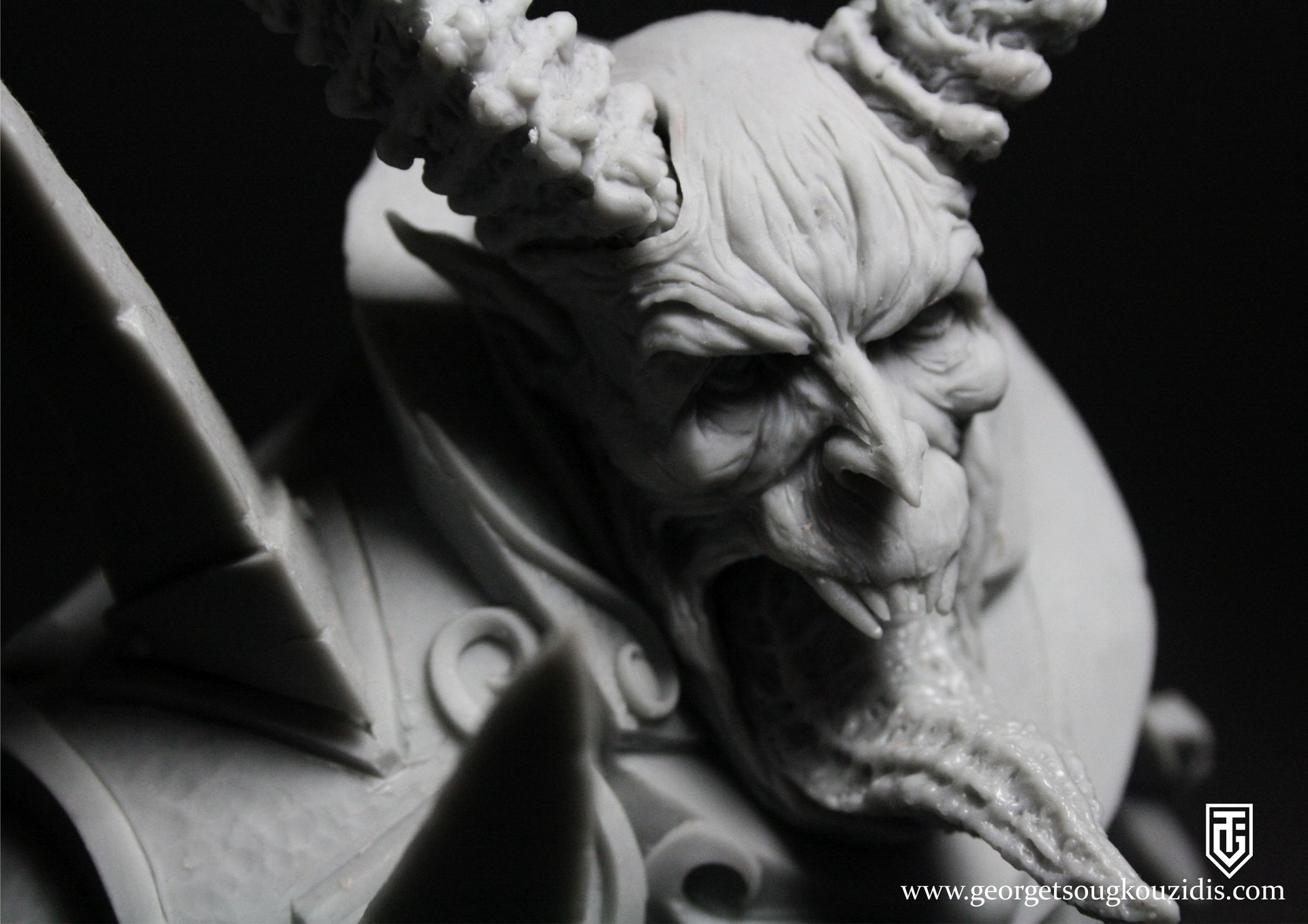 ArtStation - Demon warrior bust