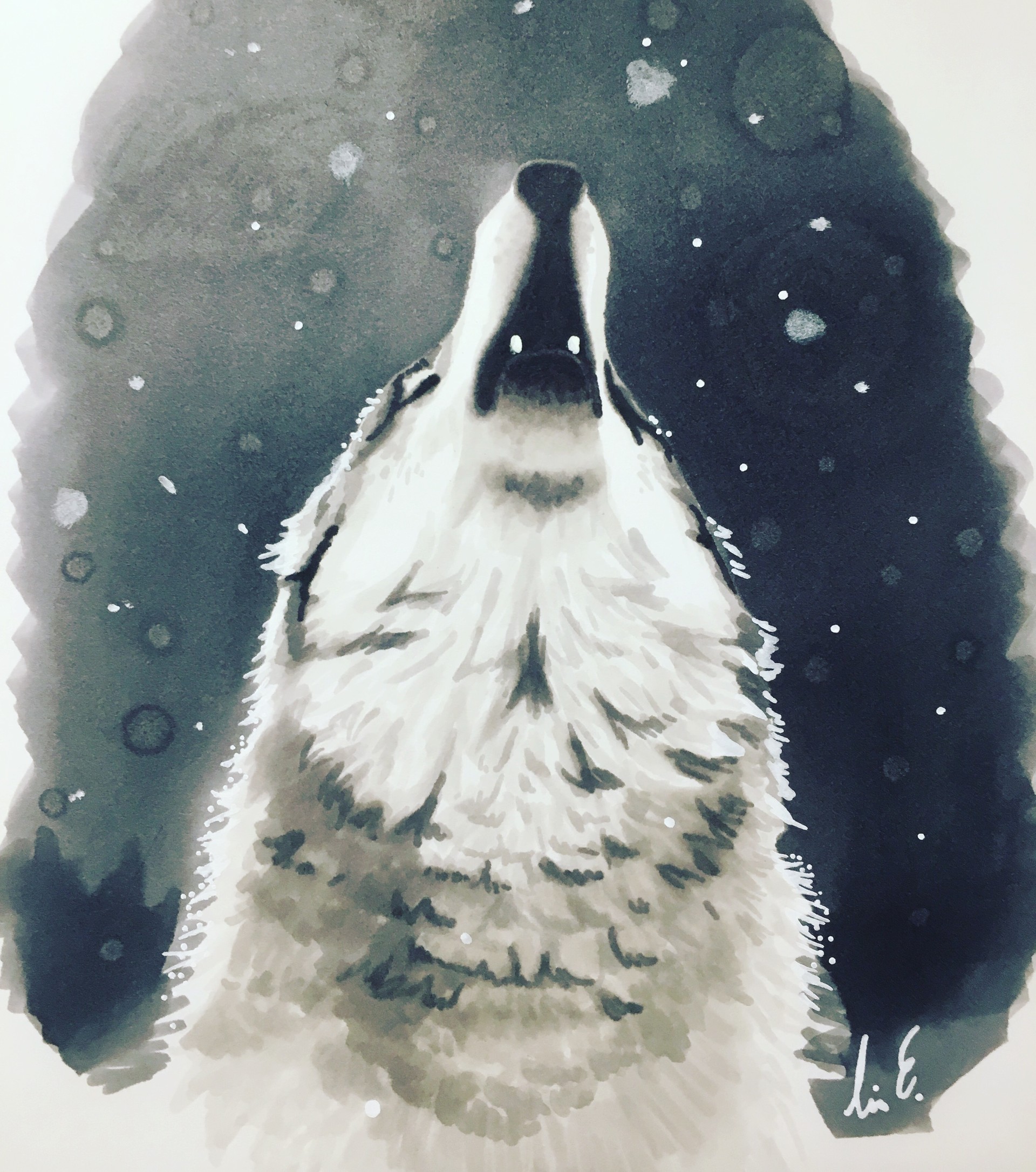 ArtStation - Howling wolf