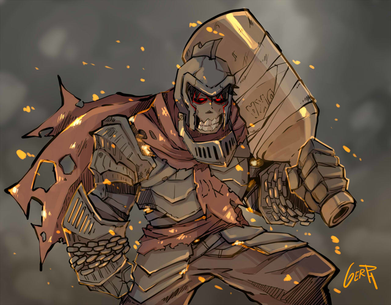 Gerph Art - Absent Warrior.