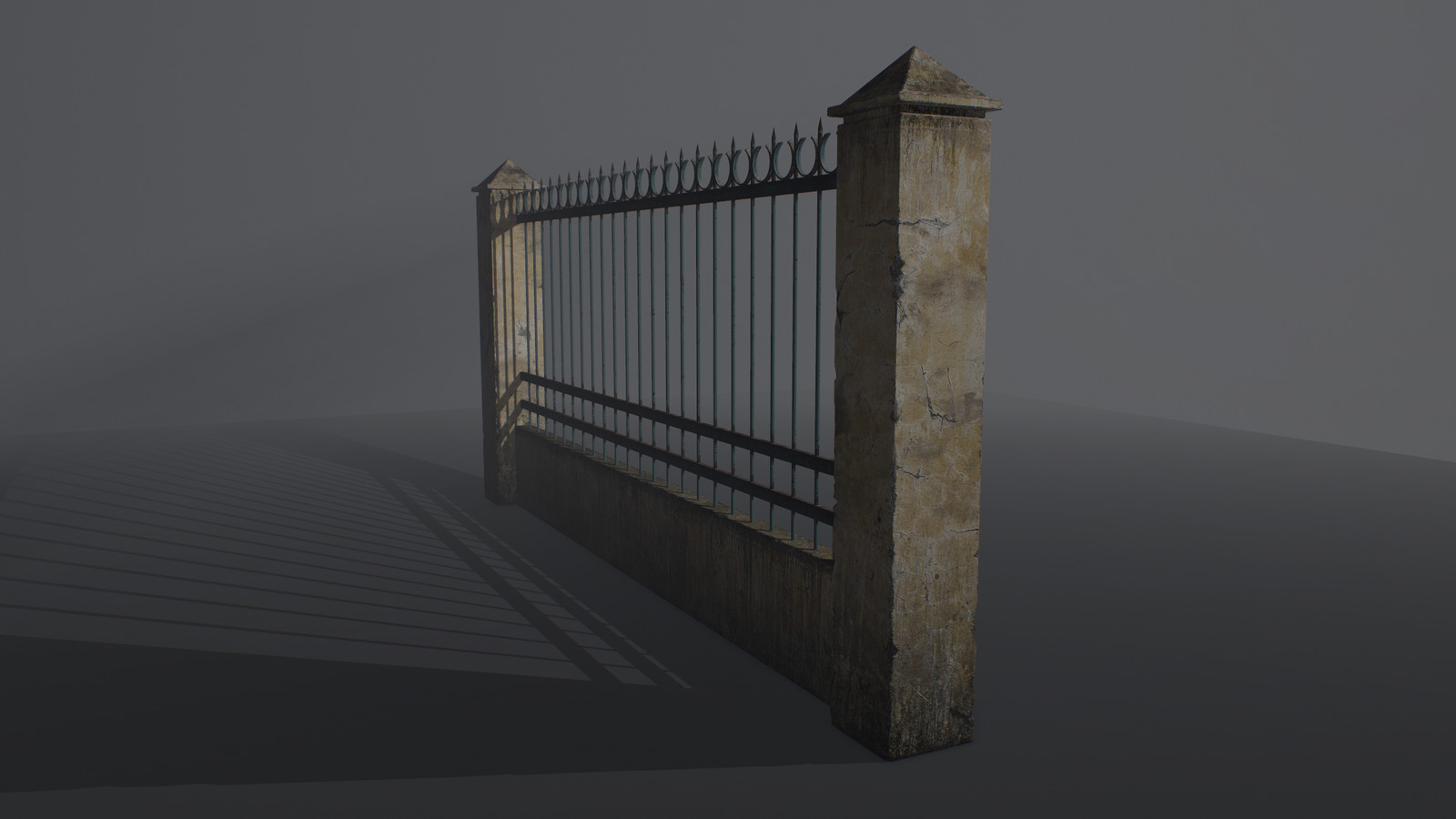 Nguyen Huy (ND9H) - damaged concrete pillar with rusty fence