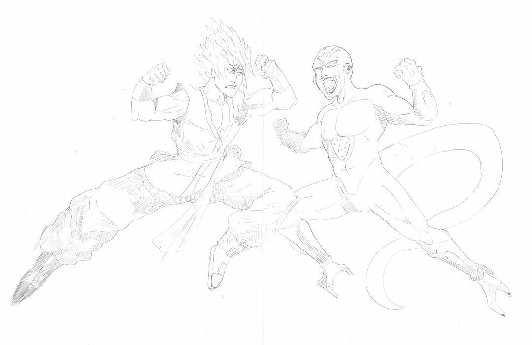 how to draw goku resurrection f