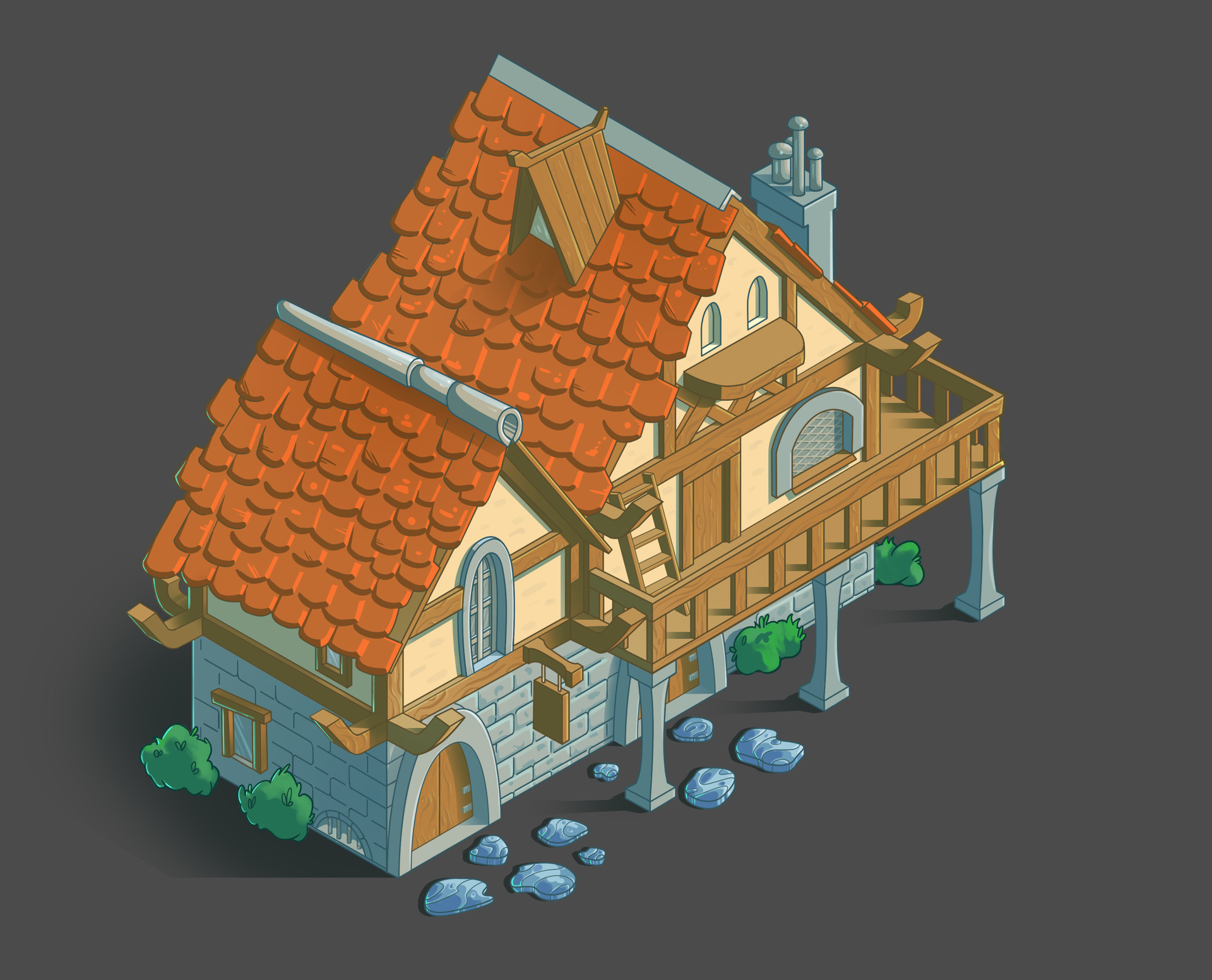 ArtStation - Some simple isometry houses