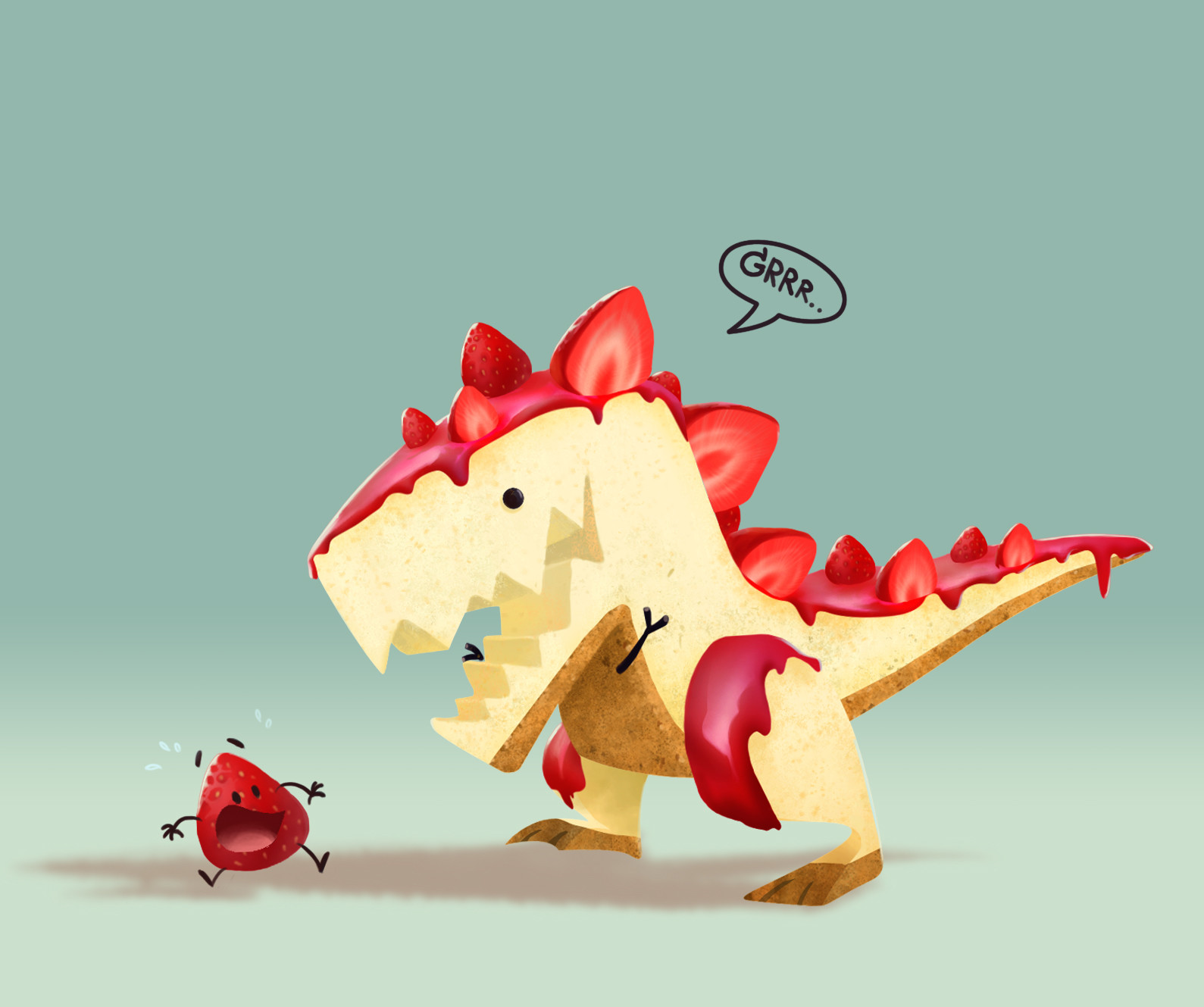 ArtStation - Strawber-Rex cheese cake