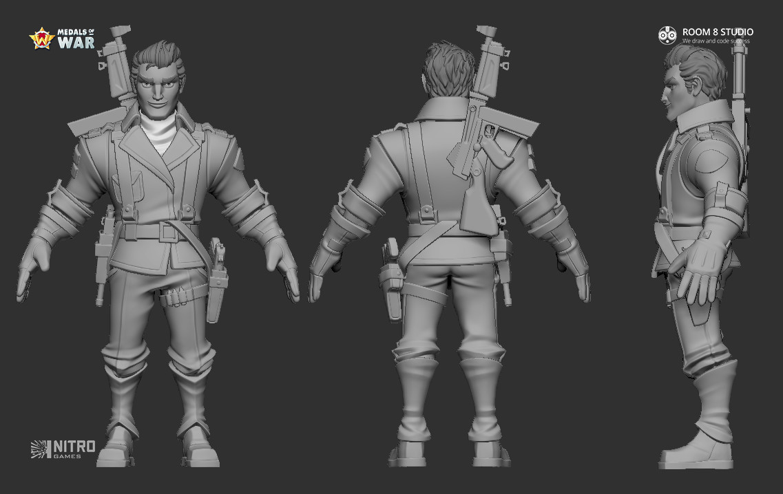 Room 8 Studio - Portfolio - Officer Maverick: Concept Art and 3D Model