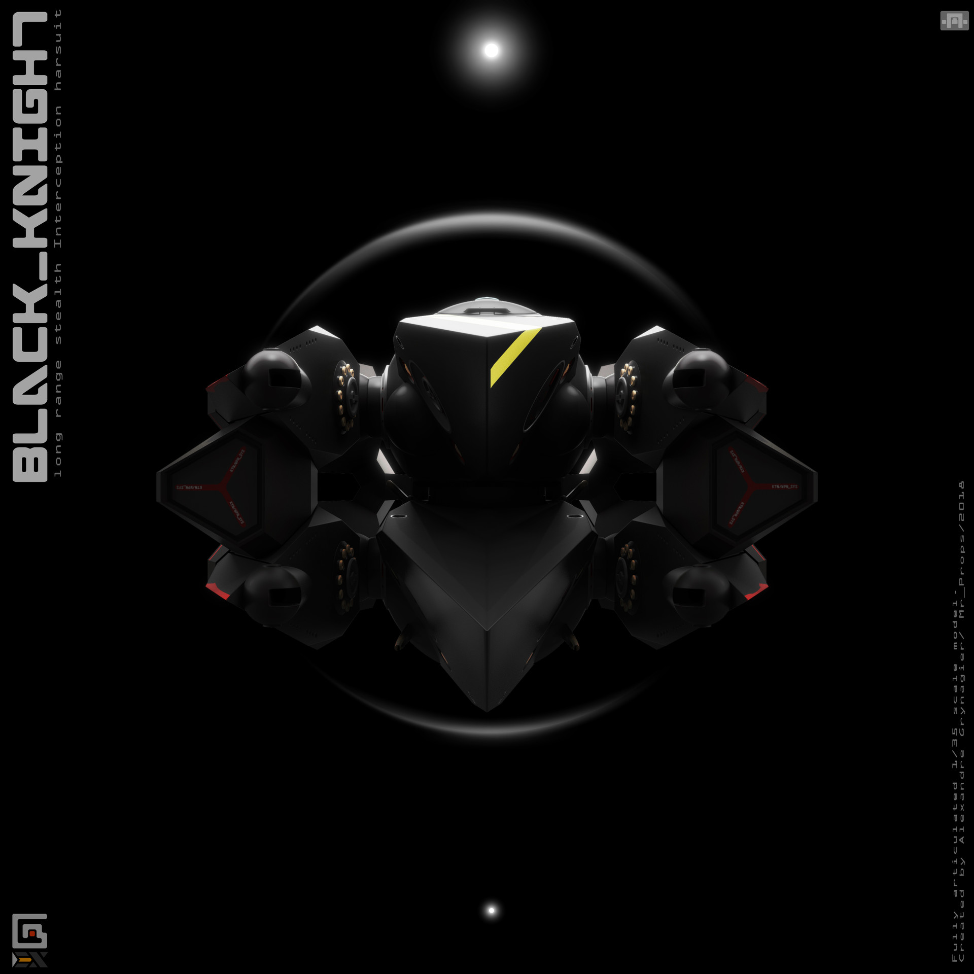 ArtStation - Manned Stealth Space Interceptor (MSSI) 'Black_Knight'