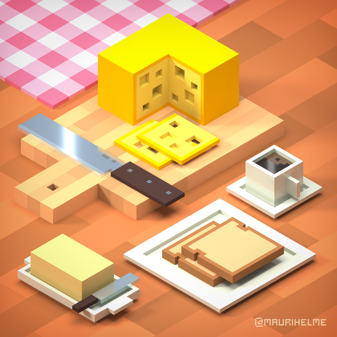 Mauri Helme - Voxel Food Table Series