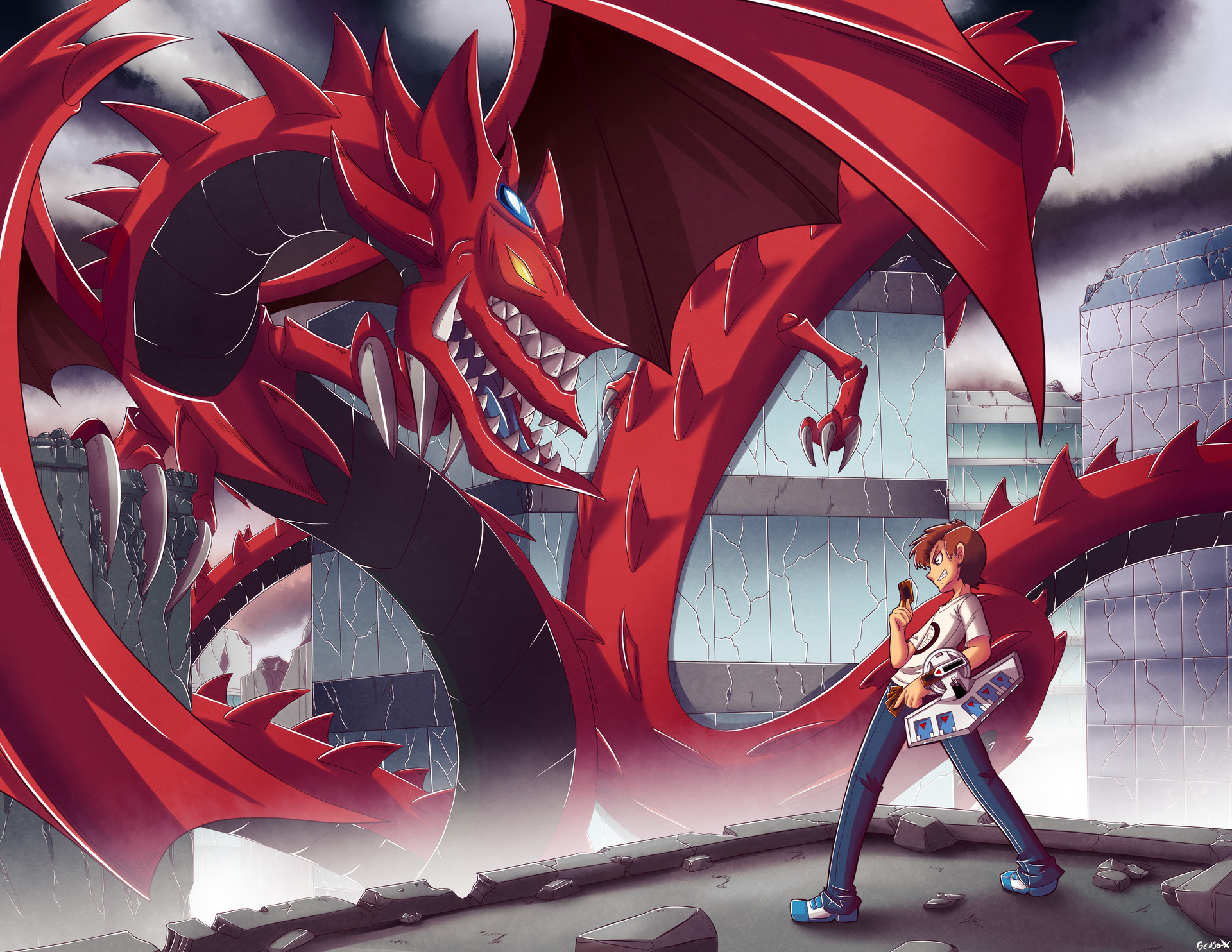 ArtStation - Vs. Slifer - Yu-Gi-Oh! OC Commision