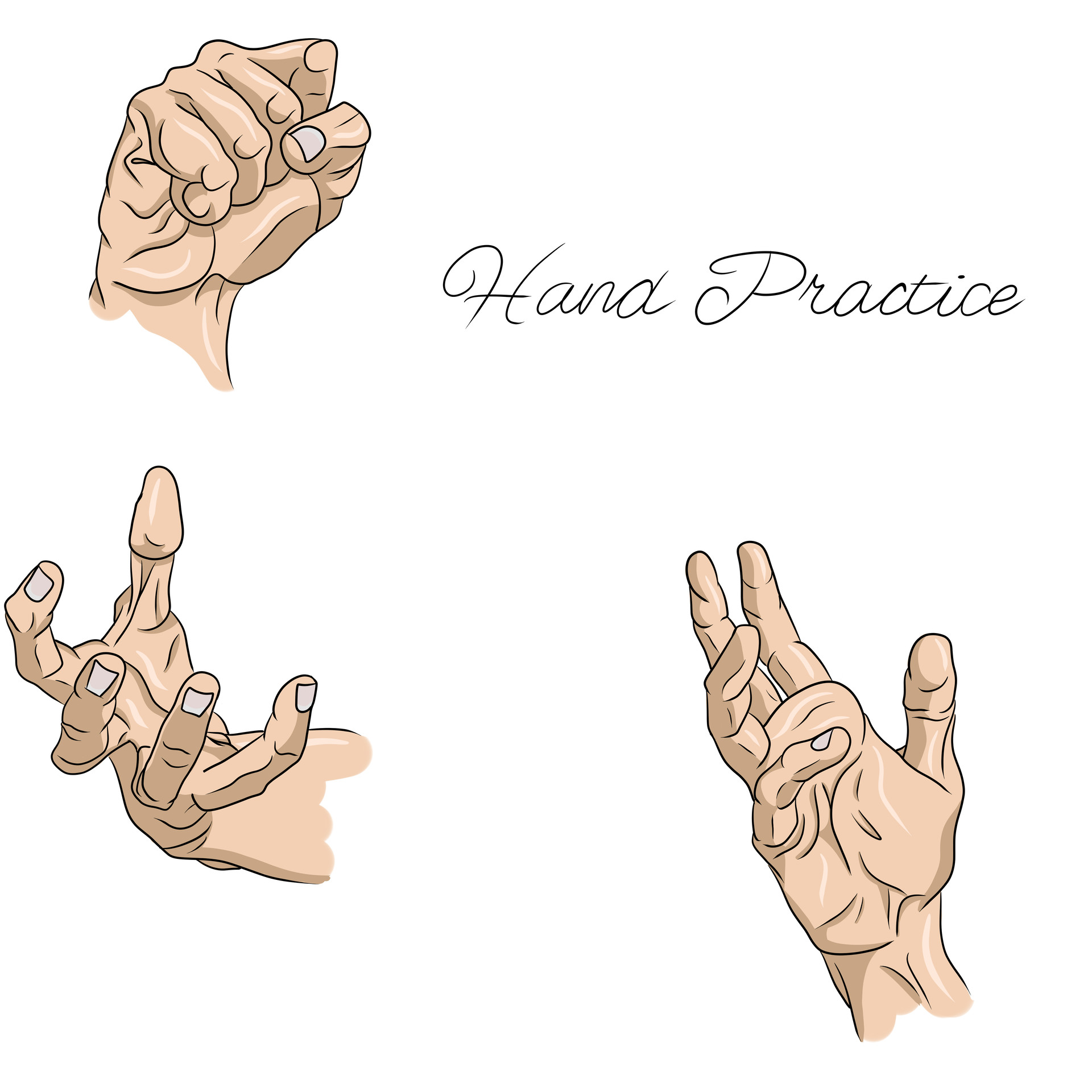ArtStation - Hand Practice (Colored)
