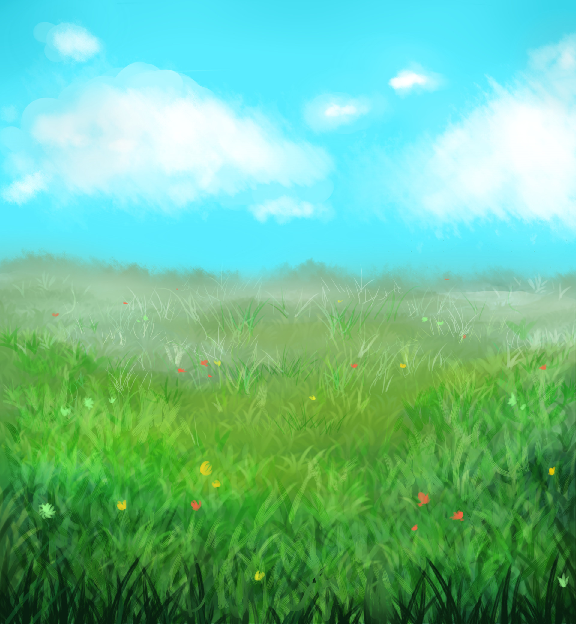 how to draw grass in sai