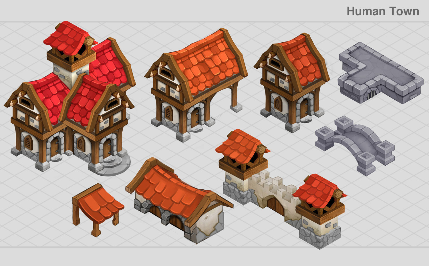 ArtStation - Concept isometric buildings