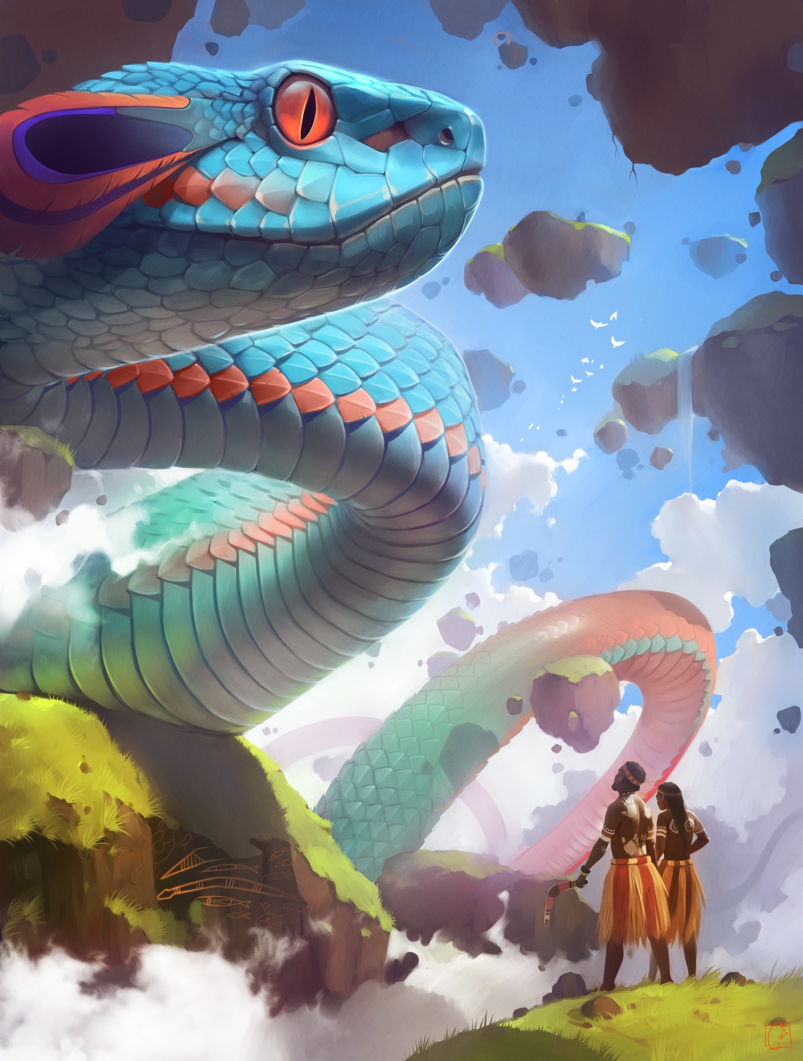 ArtStation - Rainbow serpent