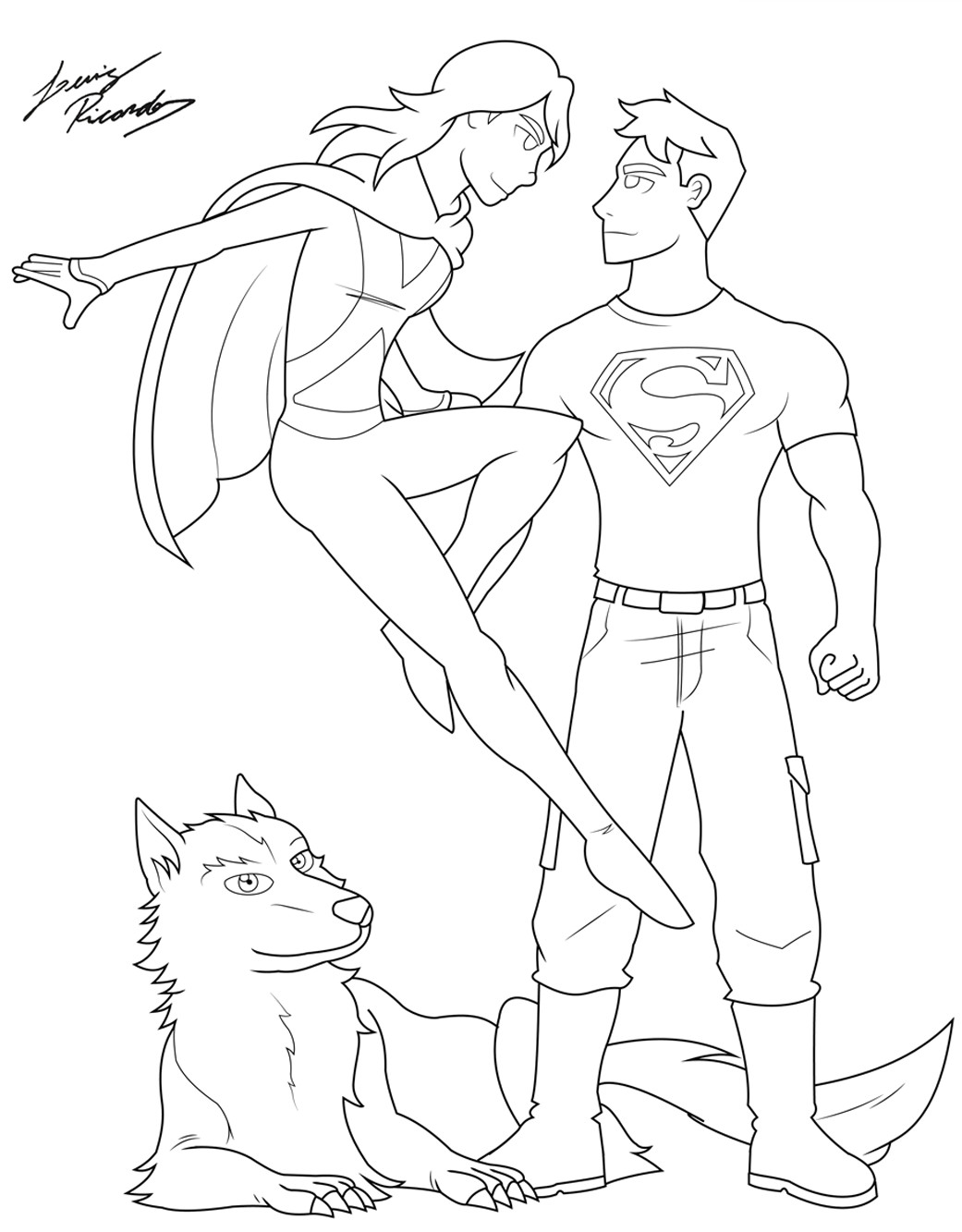 young justice superboy coloring pages