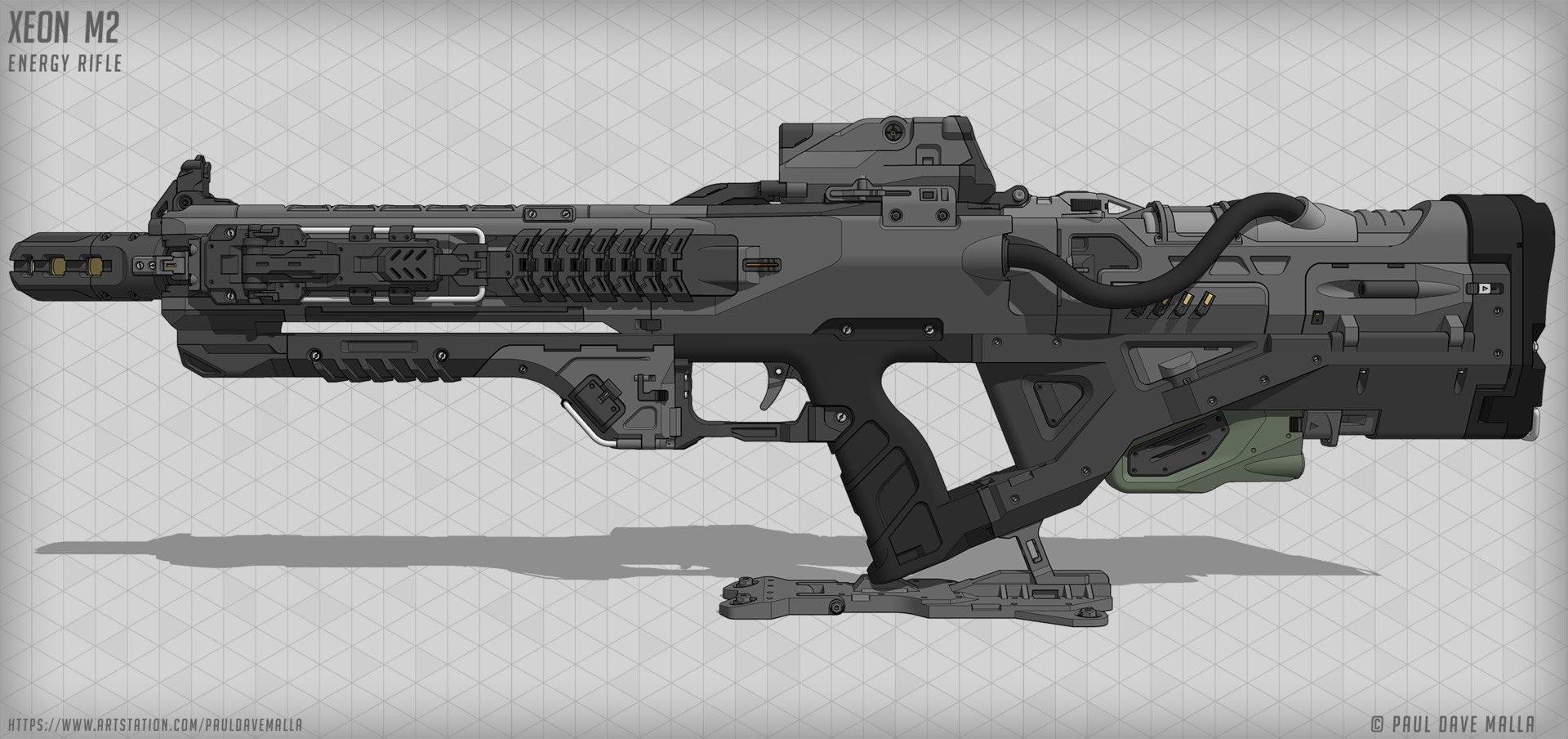 Paul Dave Malla - XEON M2 Energy Rifle ( Sketchup Render )
