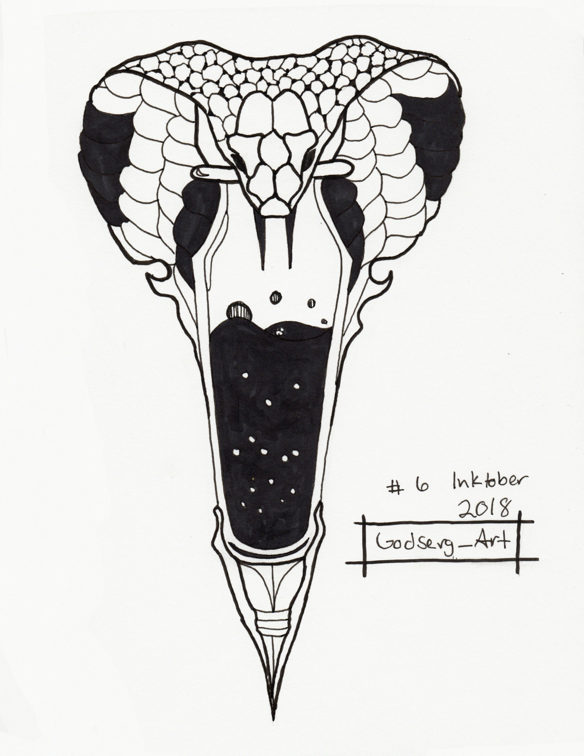 cobra mouth open drawing