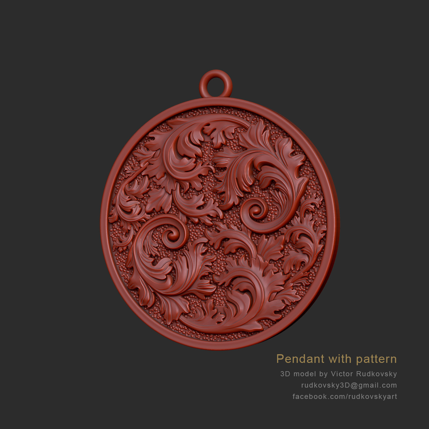ArtStation - Pendant with pattern printable 3d model