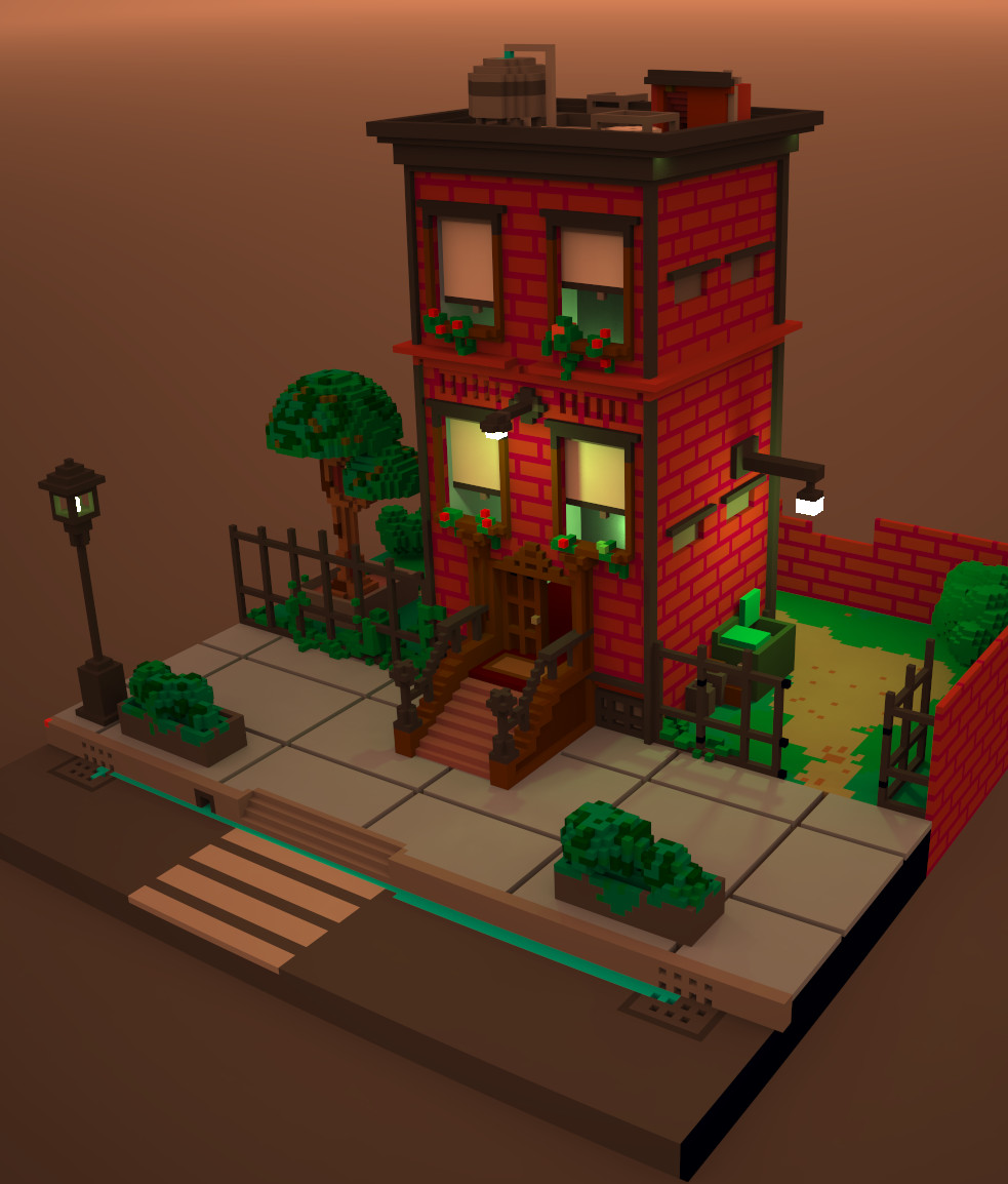 ArtStation - Voxel Apartment Building