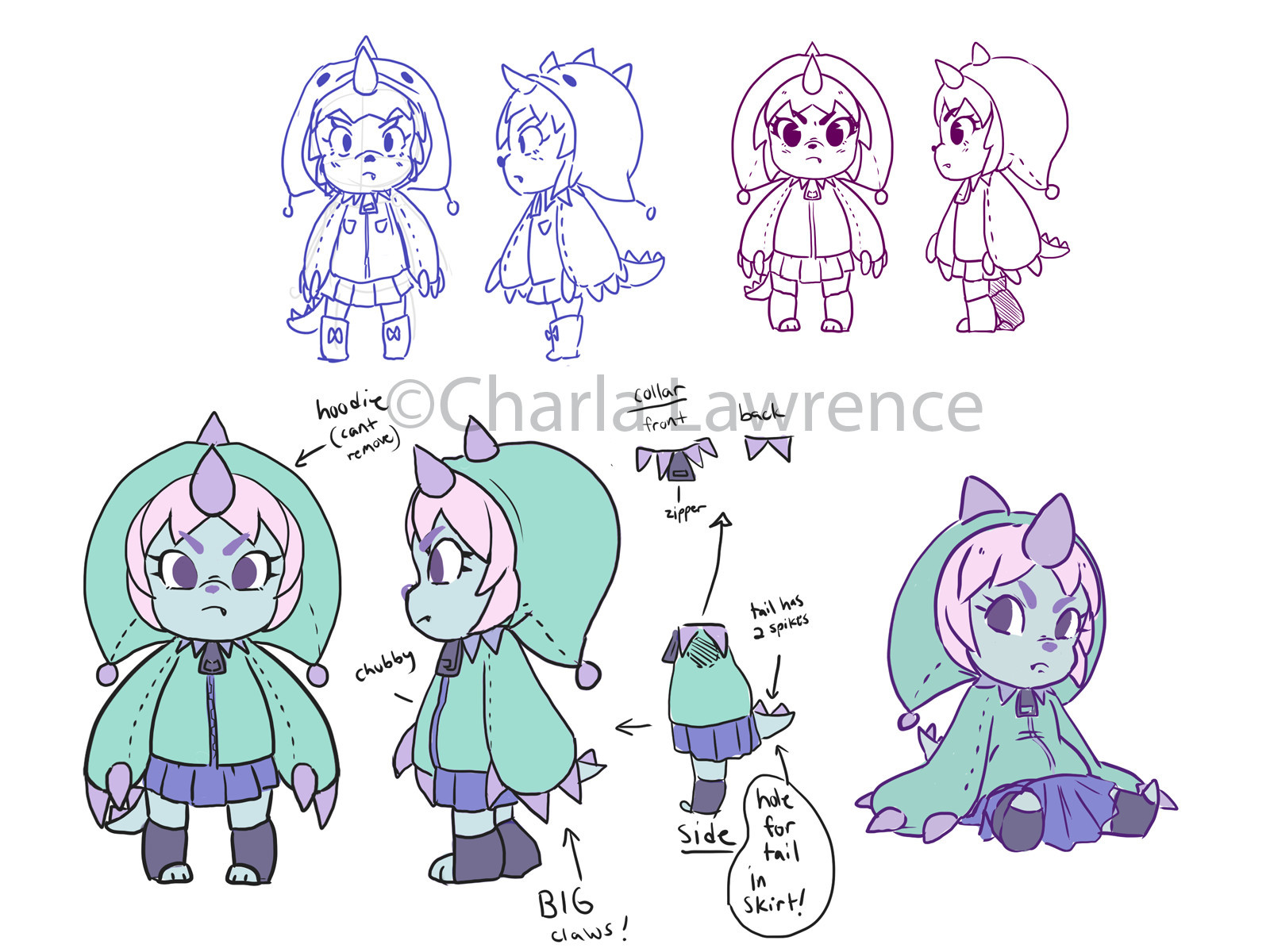 ArtStation - Dina Character Concept Art (HOODLINGS)