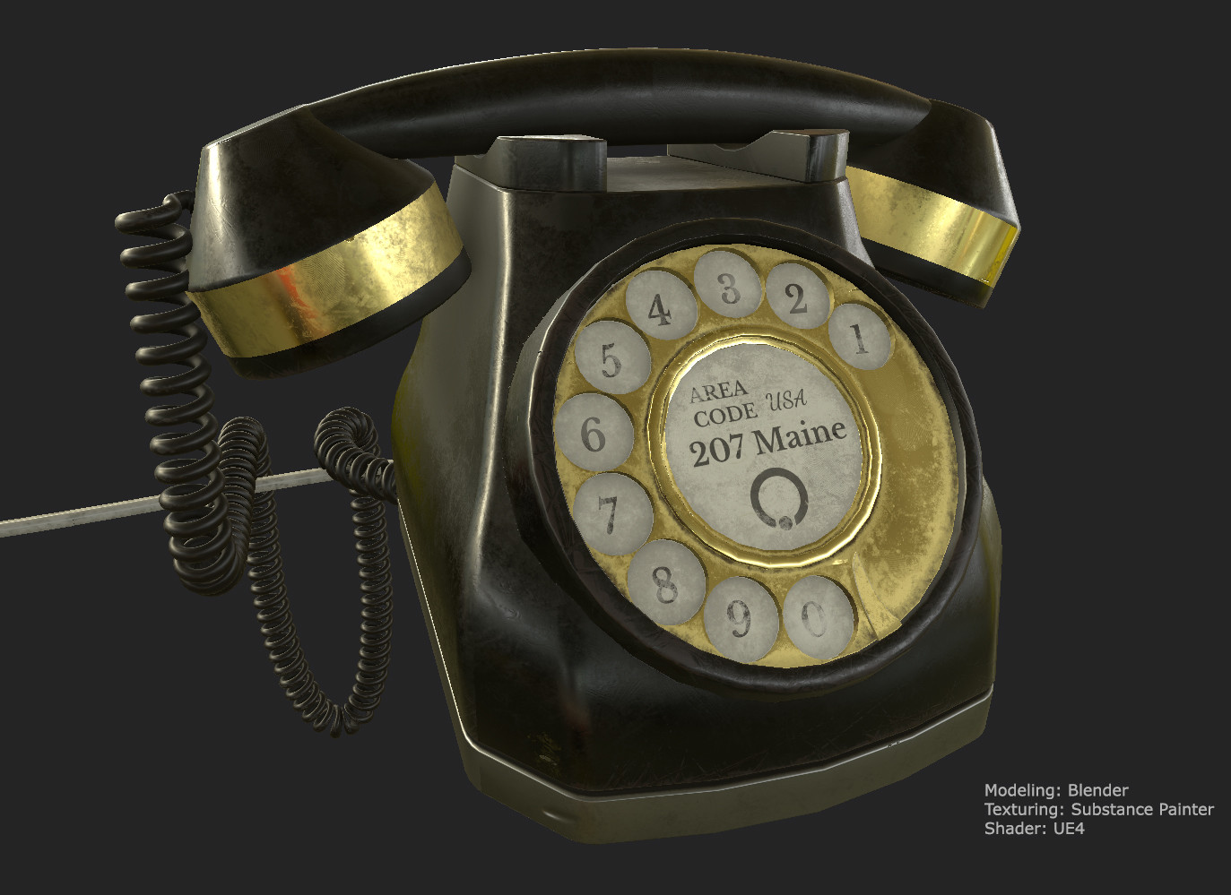 ArtStation - Old bakelite phone