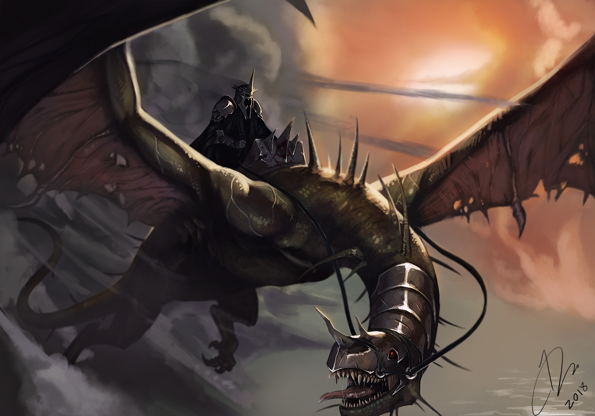 ArtStation - The flight of the Nazgul