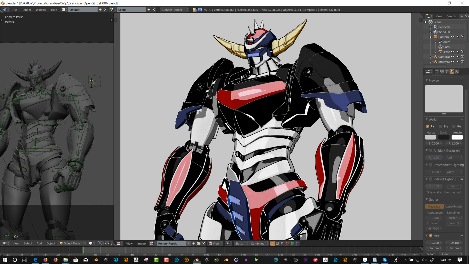 Lino Grandi - Grendizer Redesign - Real Time Cel Shading