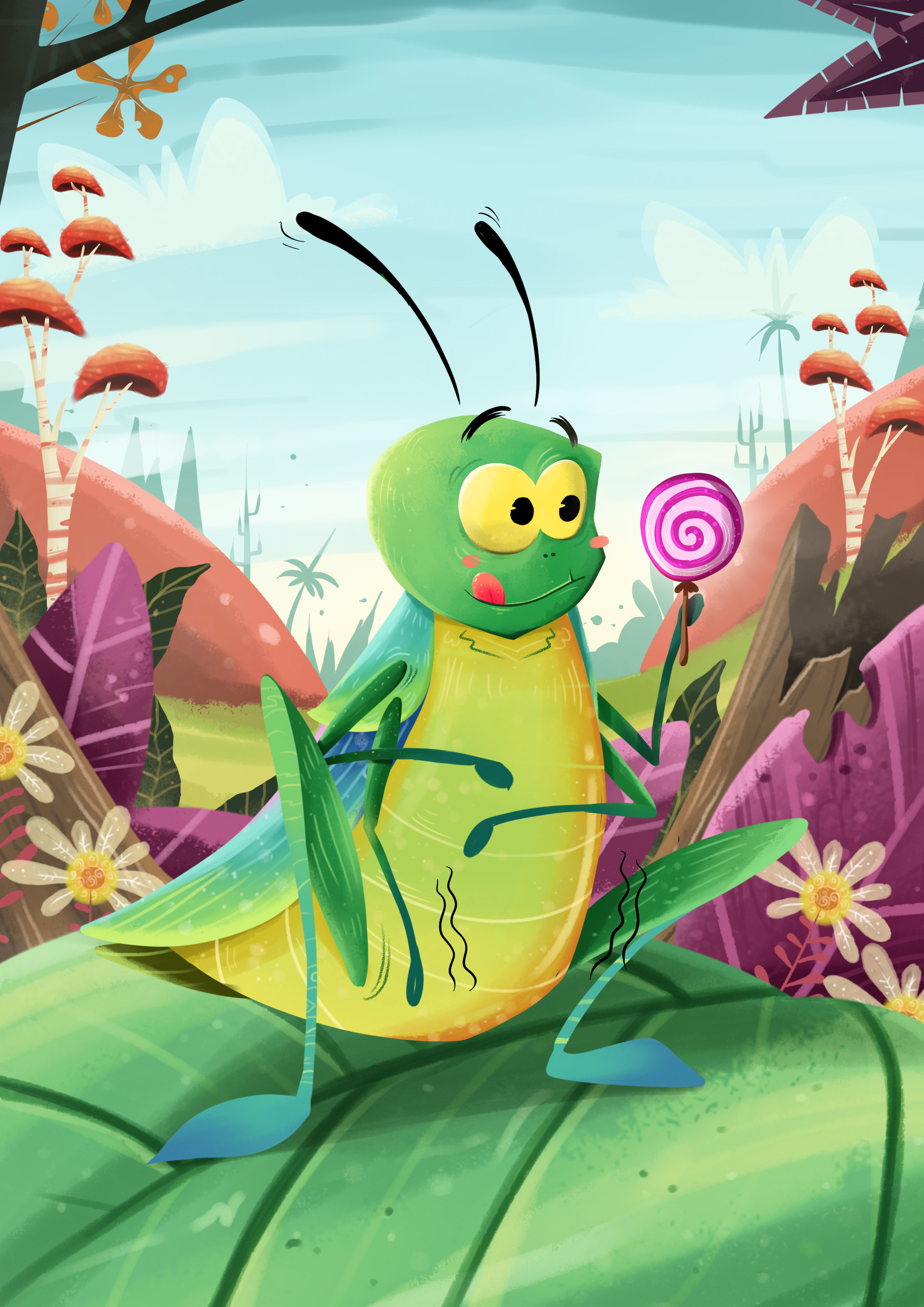 ArtStation - Grasshopper NIBBLE on a raspberry RIPPLE