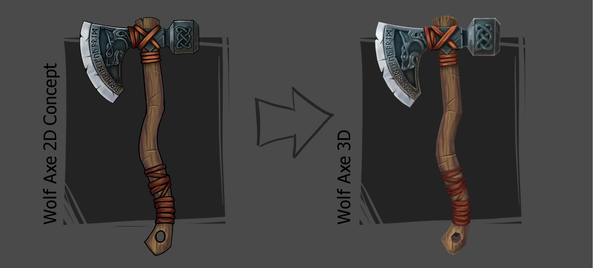 ArtStation - Wolf Axe from 2D to 3D