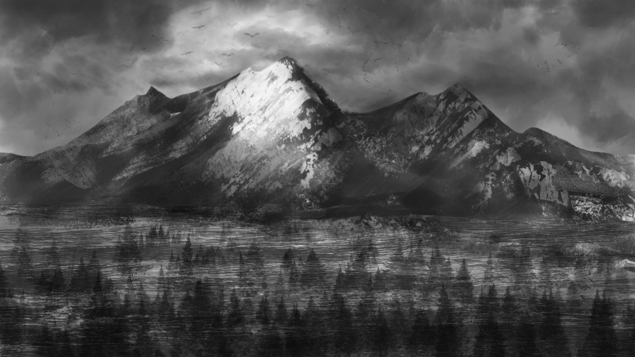 how to draw creepy mountains