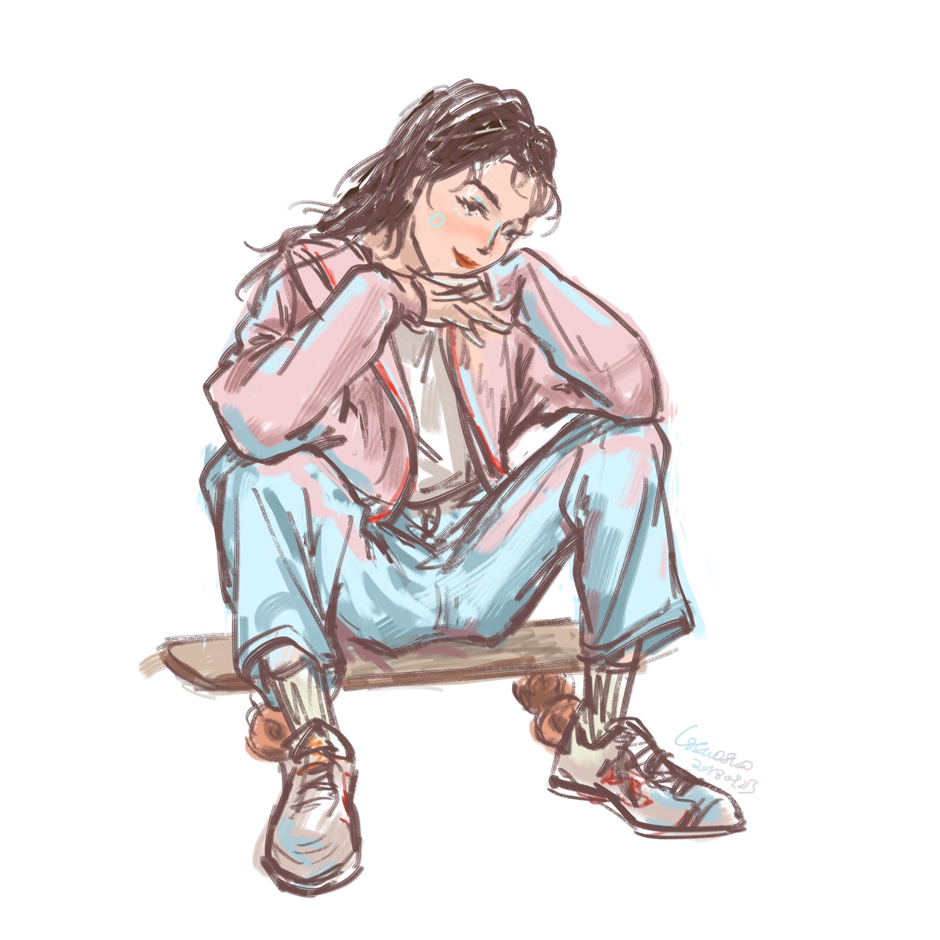 ArtStation - girl in pink