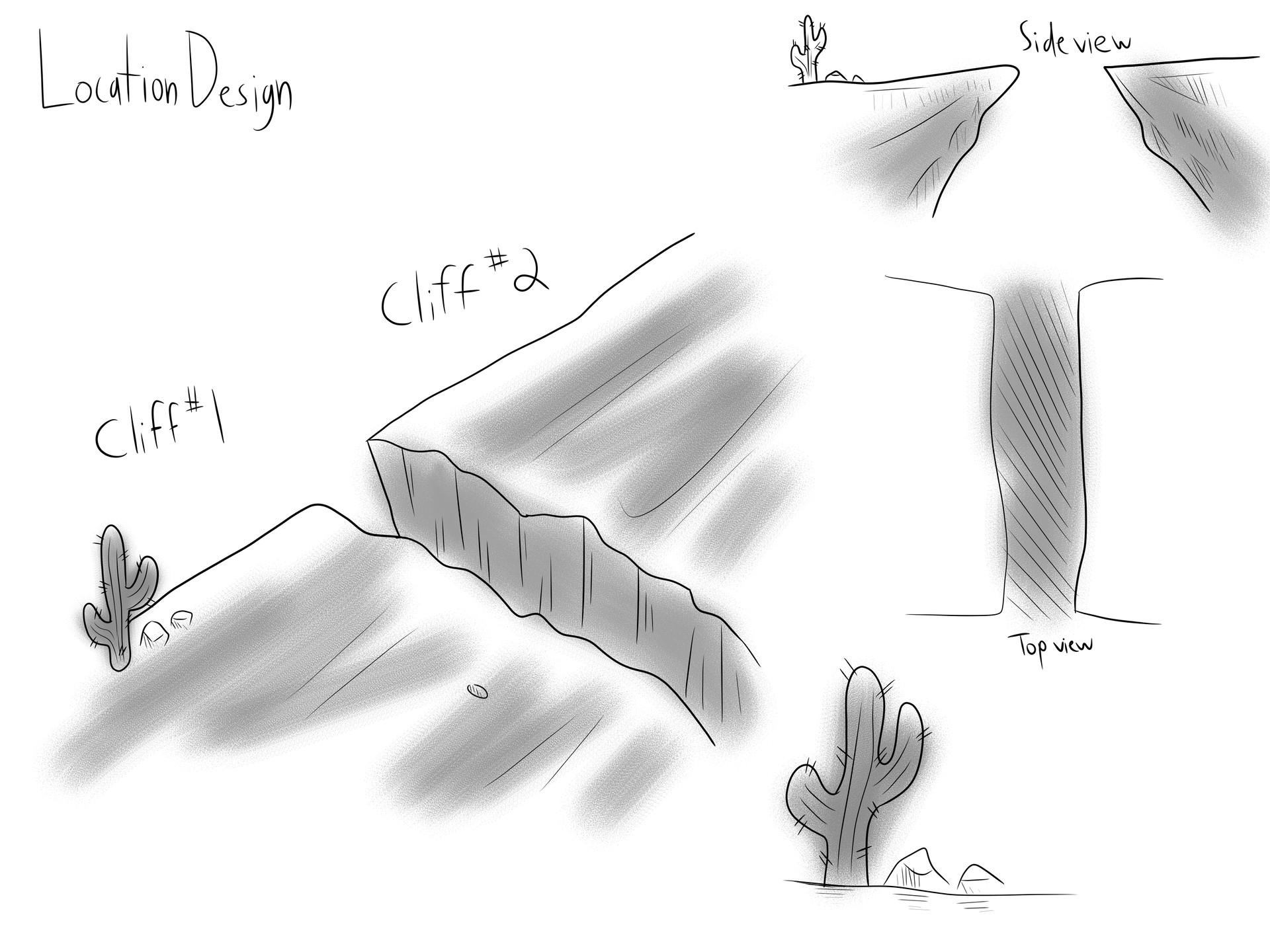 cliff drawing front view