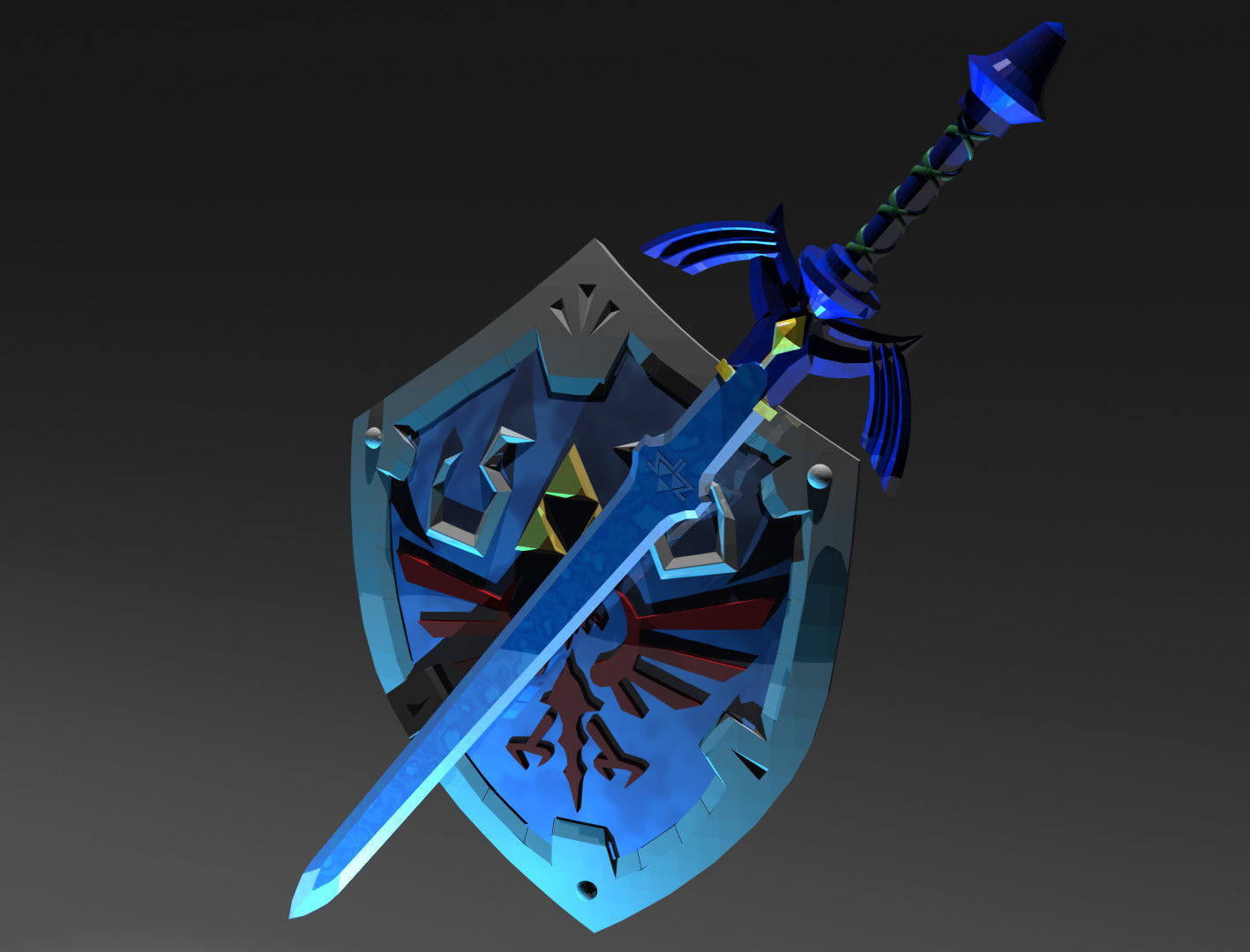 ArtStation - Master Sword and Hylian Shield