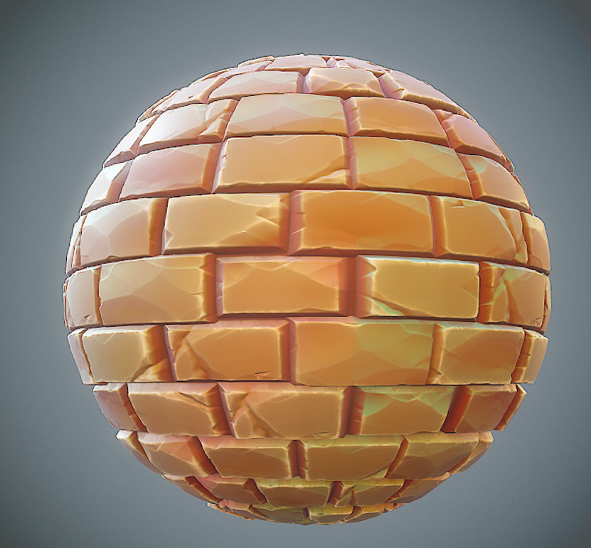 ArtStation - Stylized Brick Wall - Substance Designer