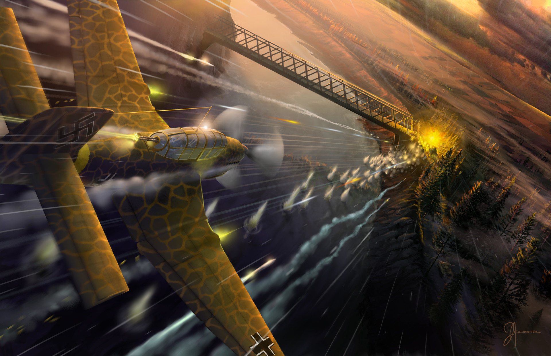 ArtStation - Stuka - Strafing the Convoy