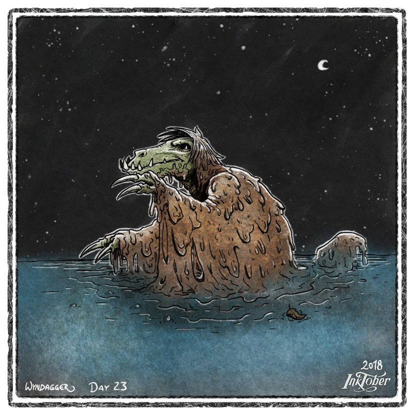ArtStation - Inktober2018 - Day 23: Muddy Bunyip