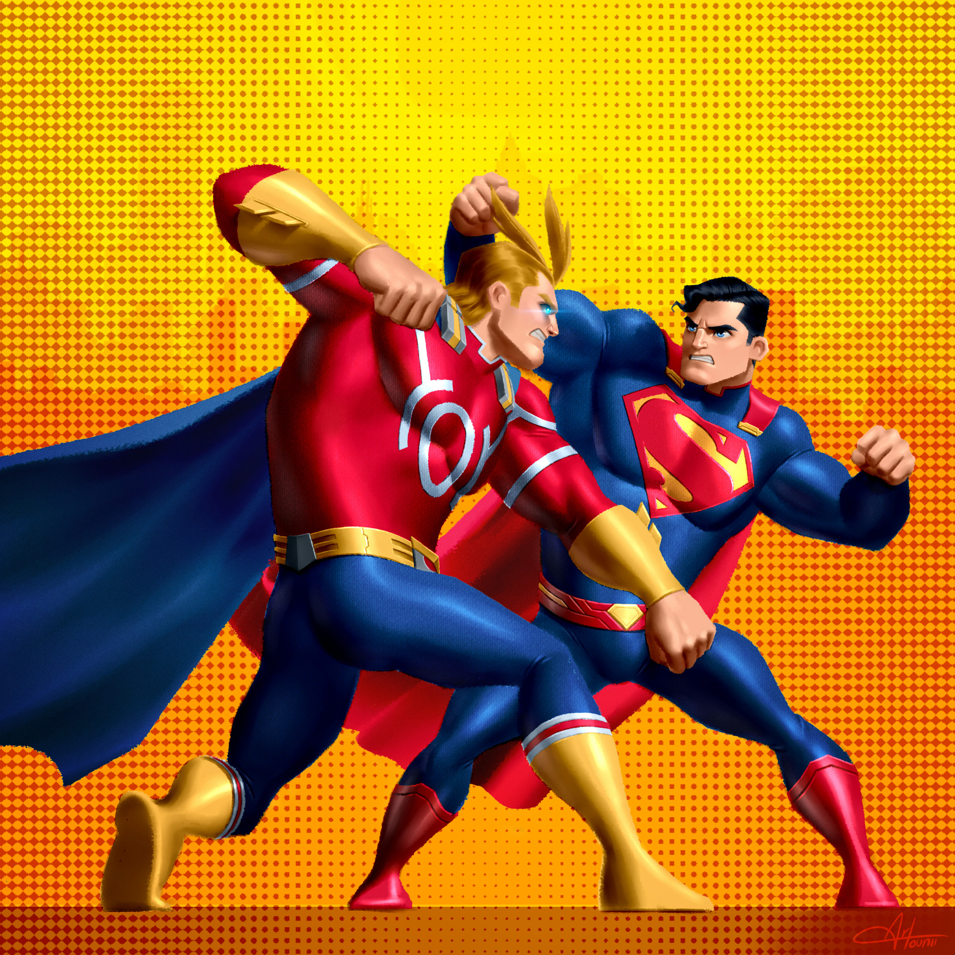 ArtStation - All Might VS Superman