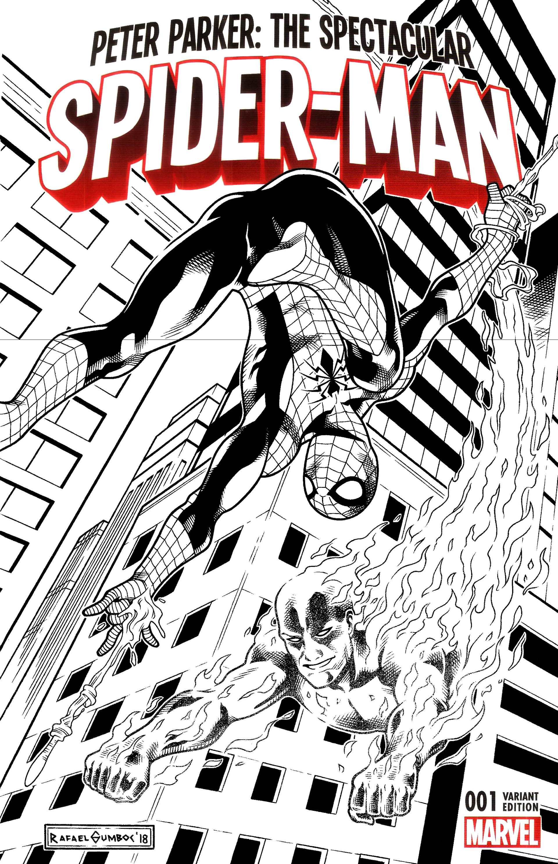 ArtStation - Spider-Man and Human Torch blank cover commission