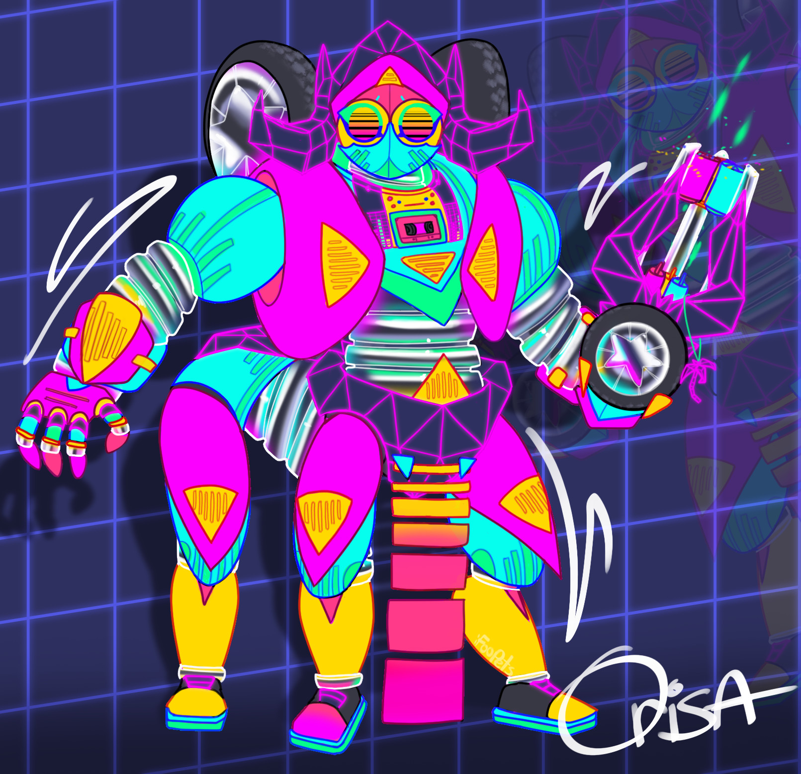 ArtStation - Synthwave Orisa Overwatch Fan Skin