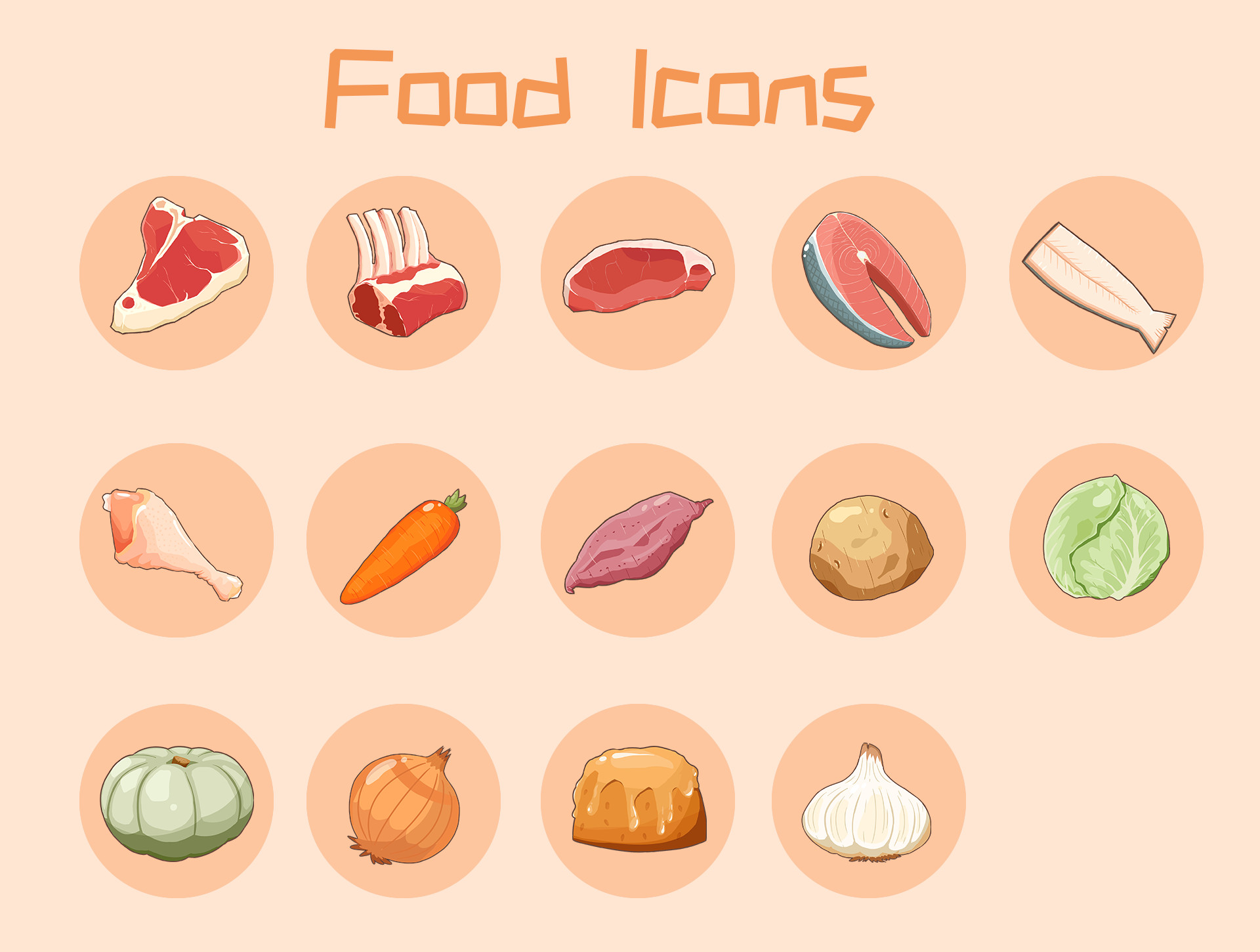 ArtStation - Food Icon UI